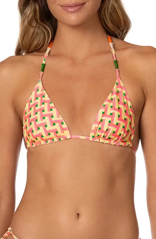MAAJI Geometric Print Triangle Bikini Top - Open Yellow