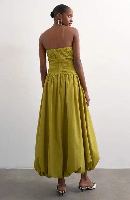 Topshop Premium Strapless Bubble Hem Dress