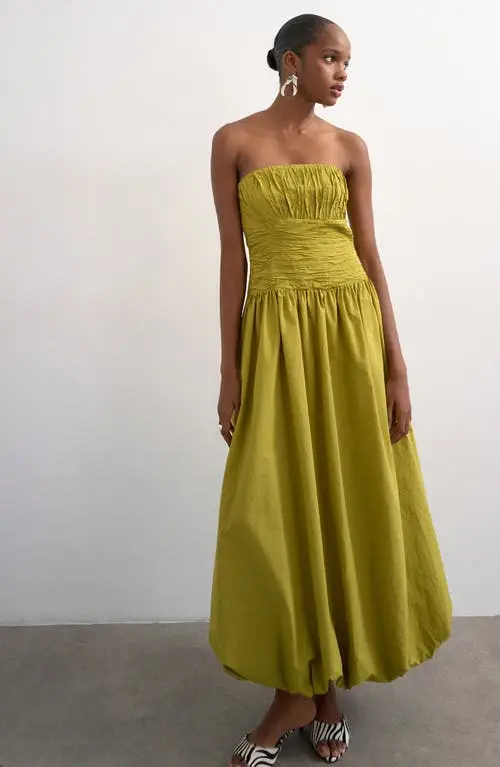 Topshop Premium Strapless Bubble Hem Dress
