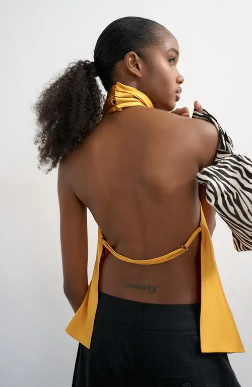 Topshop Backless High Neck Halter Top