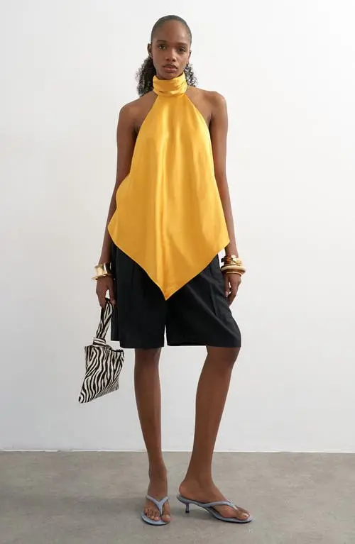 Topshop Backless High Neck Halter Top