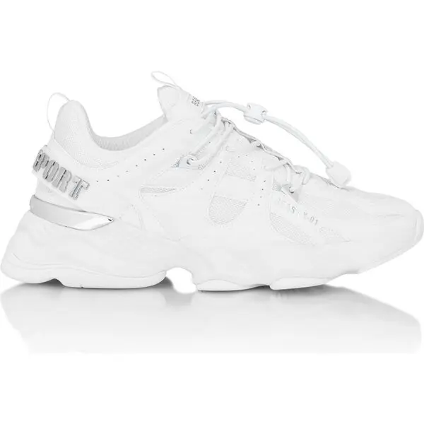 PLEIN SPORT Black Athletic Sneakers With Drawstring Fastening - White