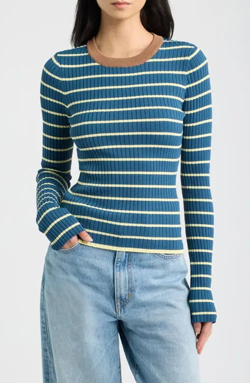 Solid & Striped The Dora Long Sleeve Ribbed Top - Deep Canal
