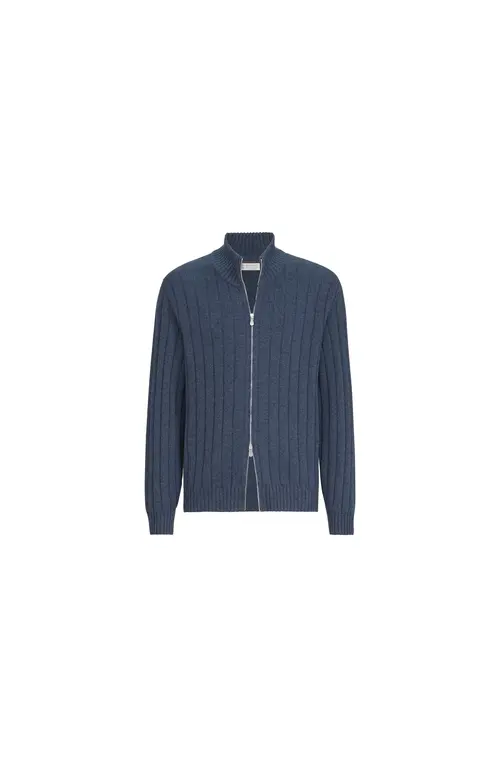 Brunello Cucinelli Ribbed Cashmere Zip-up Cardigan