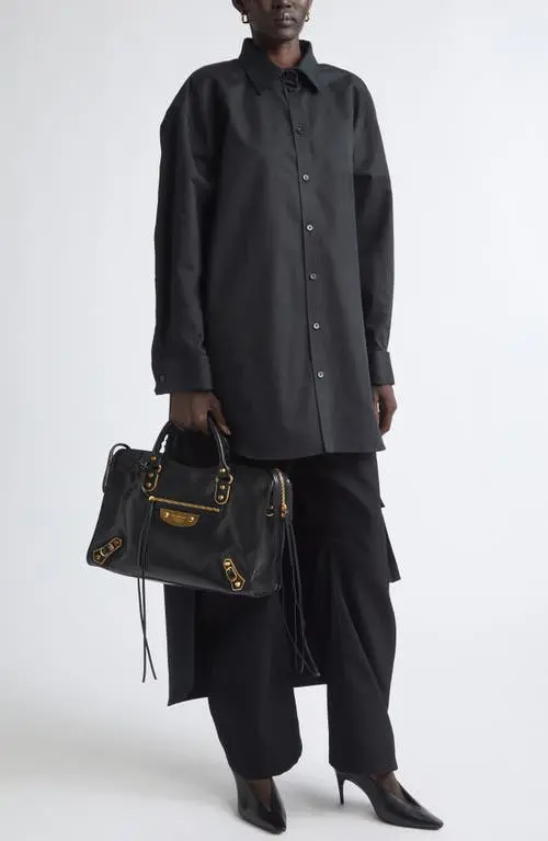 Balenciaga Organdi Cotton & Silk Poplin Button-up Shirt