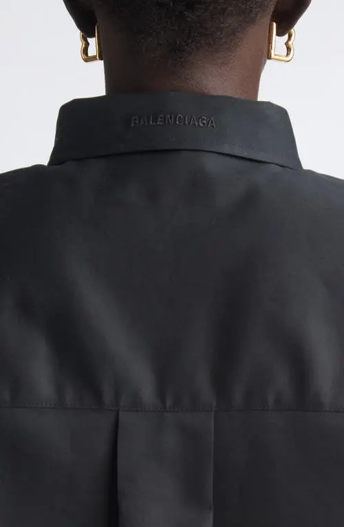 Balenciaga Organdi Cotton & Silk Poplin Button-up Shirt