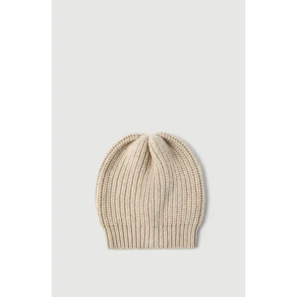 Brunello Cucinelli Cashmere And Silk Diamond Yarn Knit Beanie - Beige