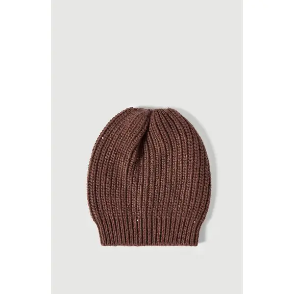 Brunello Cucinelli Cashmere And Silk Diamond Yarn Knit Beanie - Chocolate