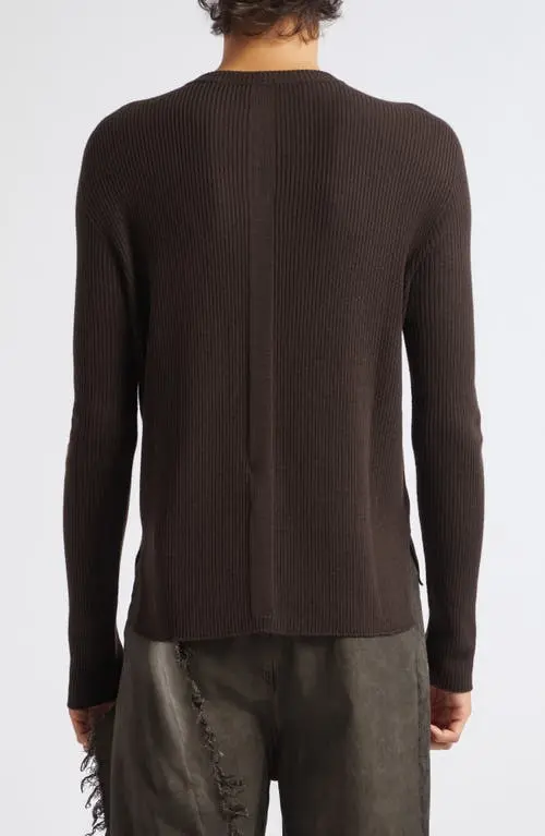 Rick Owens Ribbed Geo Wool Sweater