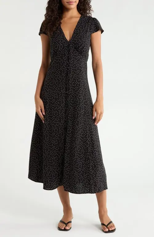NOBODY'S CHILD Avery Polka Dot Midi Dress