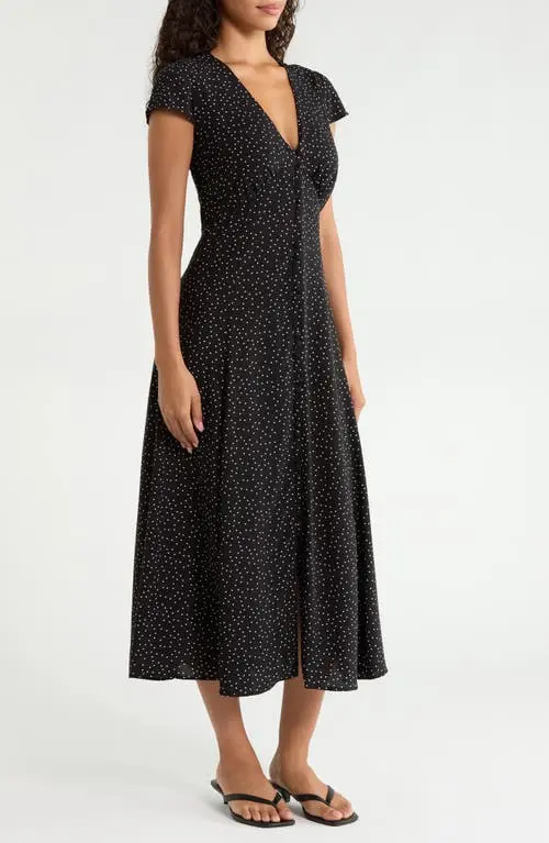 NOBODY'S CHILD Avery Polka Dot Midi Dress