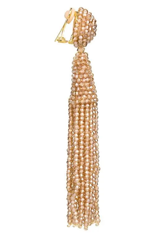 Oscar De La Renta Beaded Conical Tassel Drop Earrings