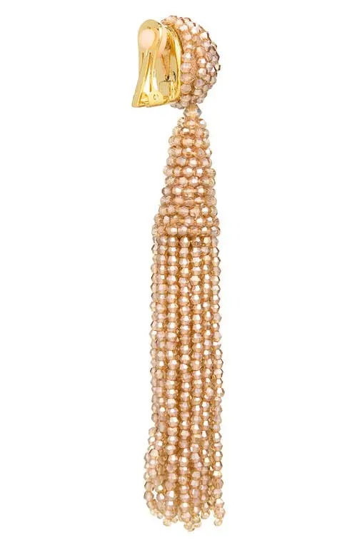 Oscar De La Renta Beaded Conical Tassel Drop Earrings