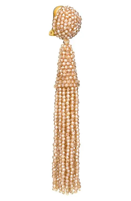 Oscar De La Renta Beaded Conical Tassel Drop Earrings