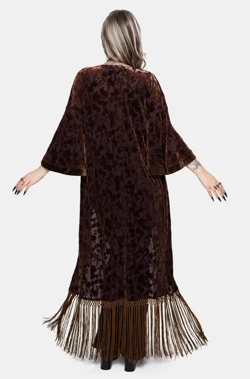 DISTURBIA Sienna Devore Fringe Robe