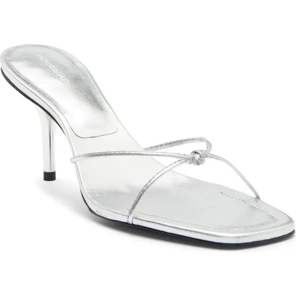 REFORMATION Cooper Slide Sandal - Silver Leather