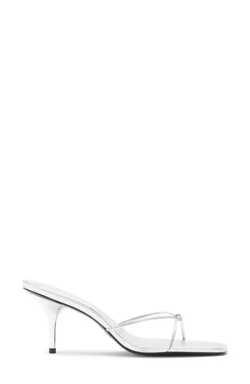 REFORMATION Cooper Slide Sandal - Silver Leather