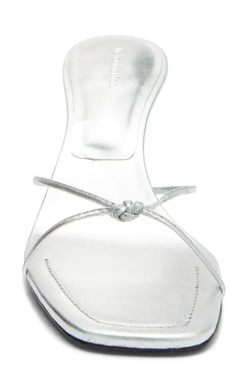 REFORMATION Cooper Slide Sandal - Silver Leather