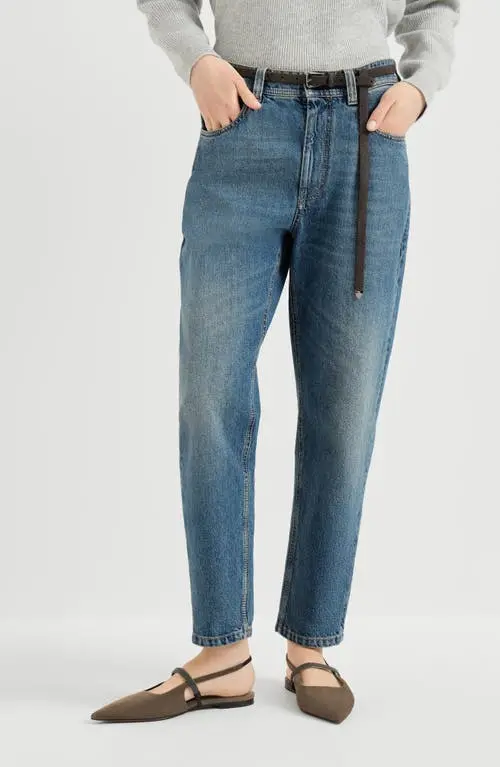 Brunello Cucinelli Authentic Baggy Tapered Trousers - Denim
