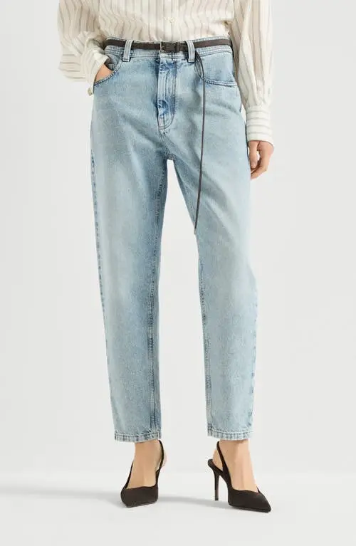 Brunello Cucinelli Baggy Tapered Jeans - Light Denim