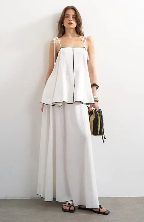 Topshop Linen Blend Maxi Skirt