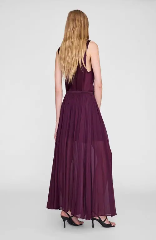ANINE BING Clementine Pleated Maxi Skirt - Fig
