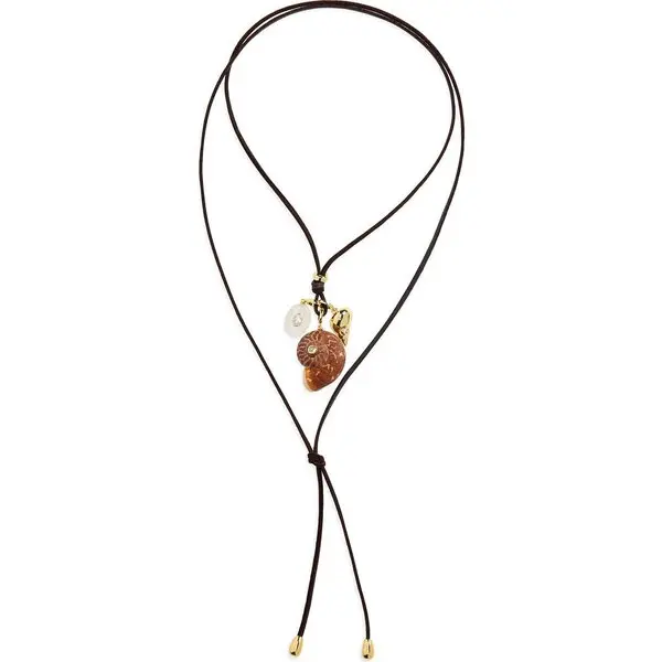 Éliou Area Charm Lariat Necklace - Brown Multi