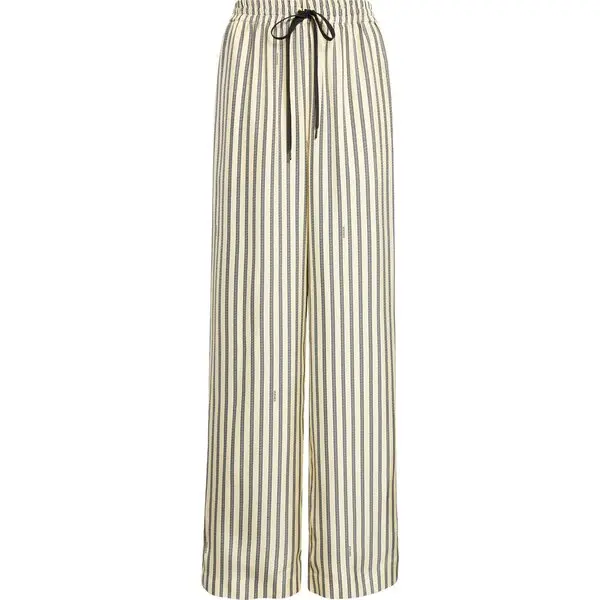 Versace Meandros Silk Twill Pants - Ivory Black