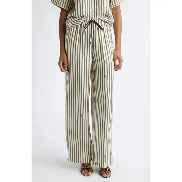 Versace Meandros Silk Twill Pants - Ivory Black