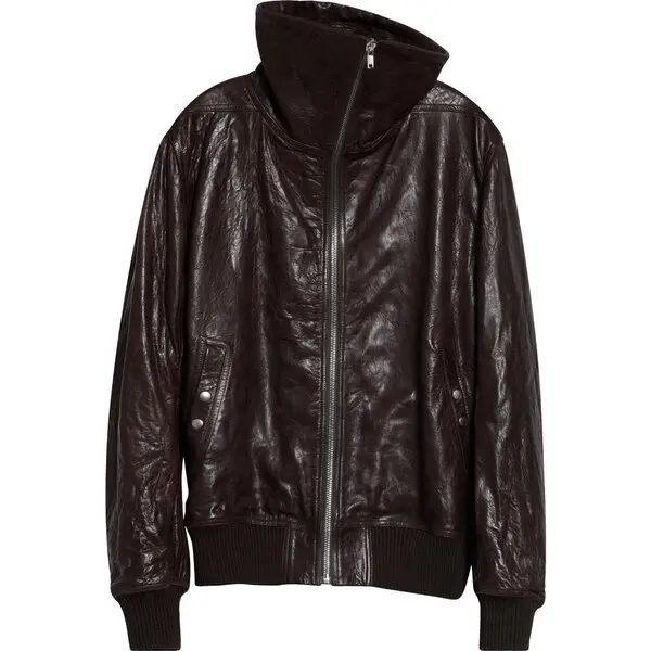Rick Owens Dracuflight Leather Jacket - Grease