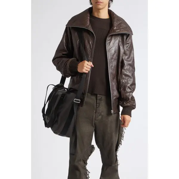 Rick Owens Dracuflight Leather Jacket - Grease