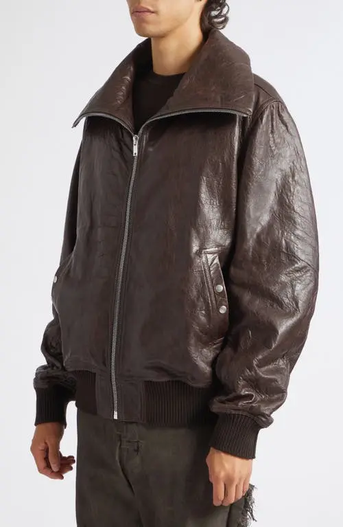 Rick Owens Dracuflight Leather Jacket - Grease