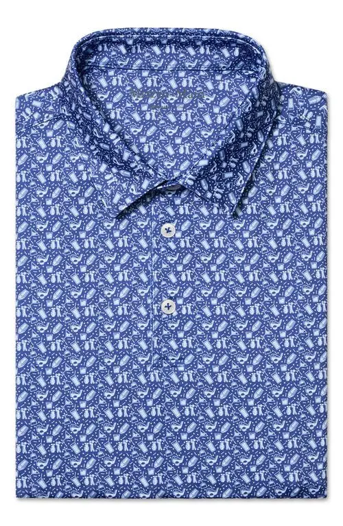 Mizzen+main Versa Trim Fit Cocktail Print Polo