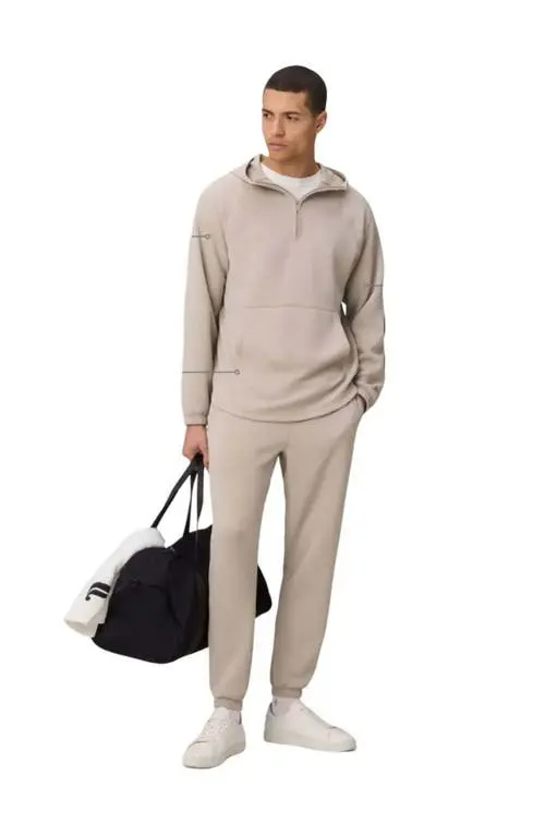 FABLETICS Gridtech Quarter Zip Hoodie - Brutalist Khaki