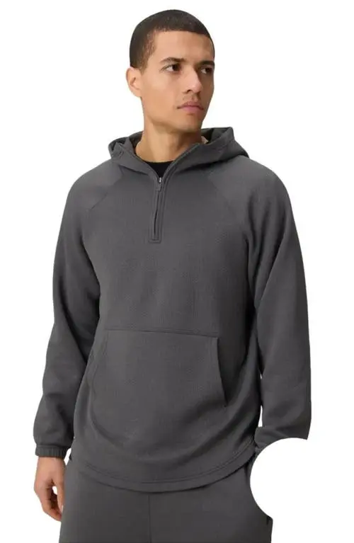 FABLETICS Gridtech Quarter Zip Hoodie - Onyx