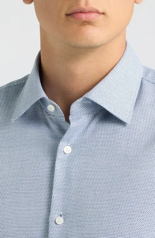 BOSS Hank Slim Fit Micropattern Cotton Dobby Dress Shirt
