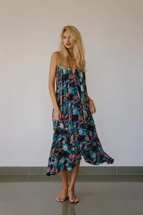 SUN CHILD Classic Silk Dress Gerber