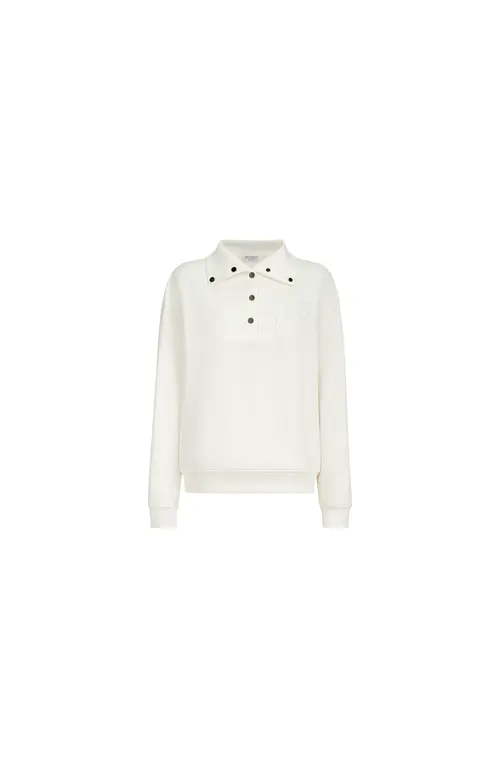 Brunello Cucinelli Cotton Smooth French Terry Sweatshirt With Logo Embellishment