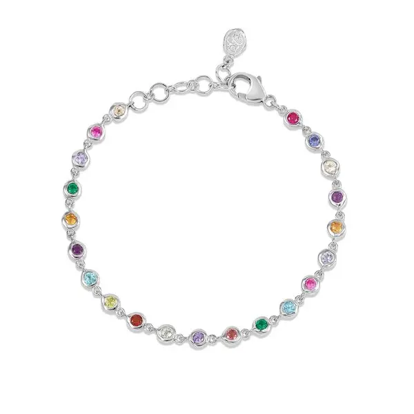 DOWER & HALL Array Gemstone Line Bracelet In Sterling - Silver