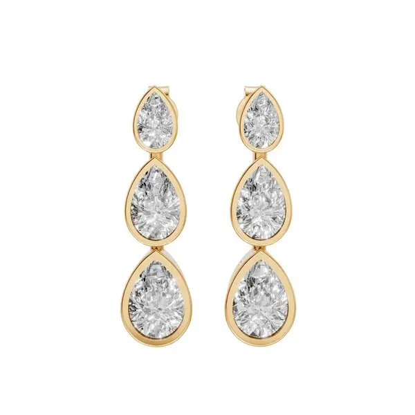 AYA FINE JEWELRY 1.99 Cwt Pear Cut Lab Diamond Drop Earrings In 14k Gold - Yellow
