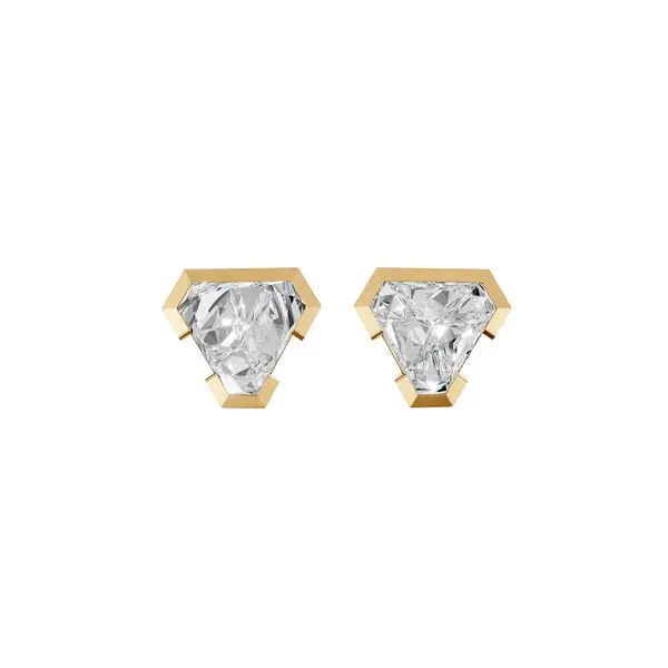 AYA FINE JEWELRY 2.65 Cwt Trillion Cut Lab Diamond Stud Earrings In 14k Gold - Yellow