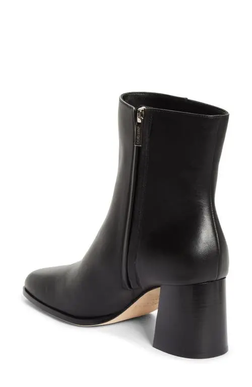 JIMMY CHOO Linne Leather Zip Up Block Heel Bootie