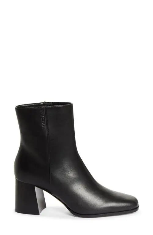 JIMMY CHOO Linne Leather Zip Up Block Heel Bootie
