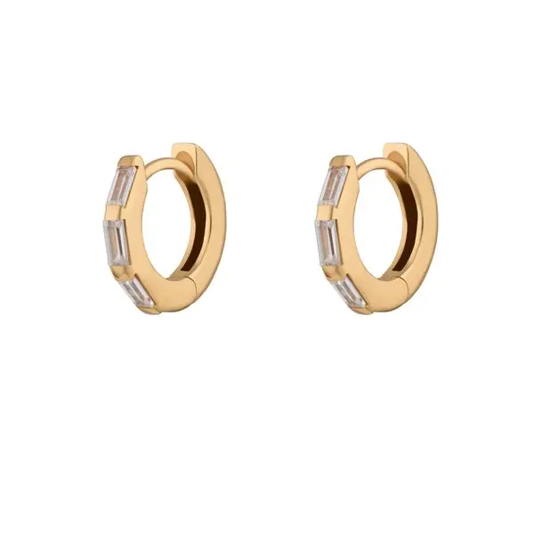 SCREAM PRETTY Baguette Huggie Hoop Earrings - Gold