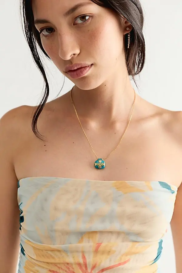 Marie Laure Chamorel N° 920 Necklace With Chrysocolla And Diamonds