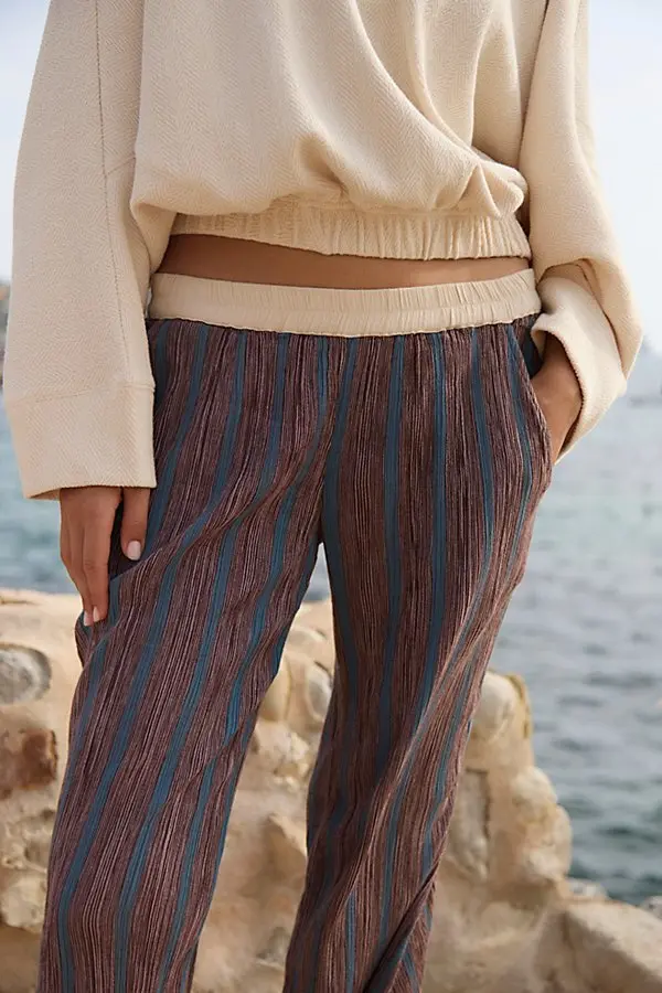 Free People Striped Flare Pants