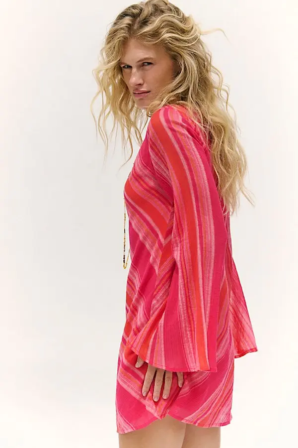 Free People Sunstare Stripe Mini Dress