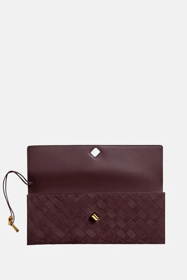 Bottega Veneta Andiamo Clutch With Intrecciato Weave - Rosso