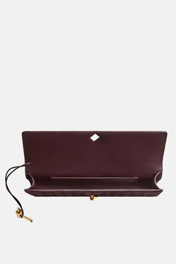 Bottega Veneta Andiamo Clutch With Intrecciato Weave - Rosso