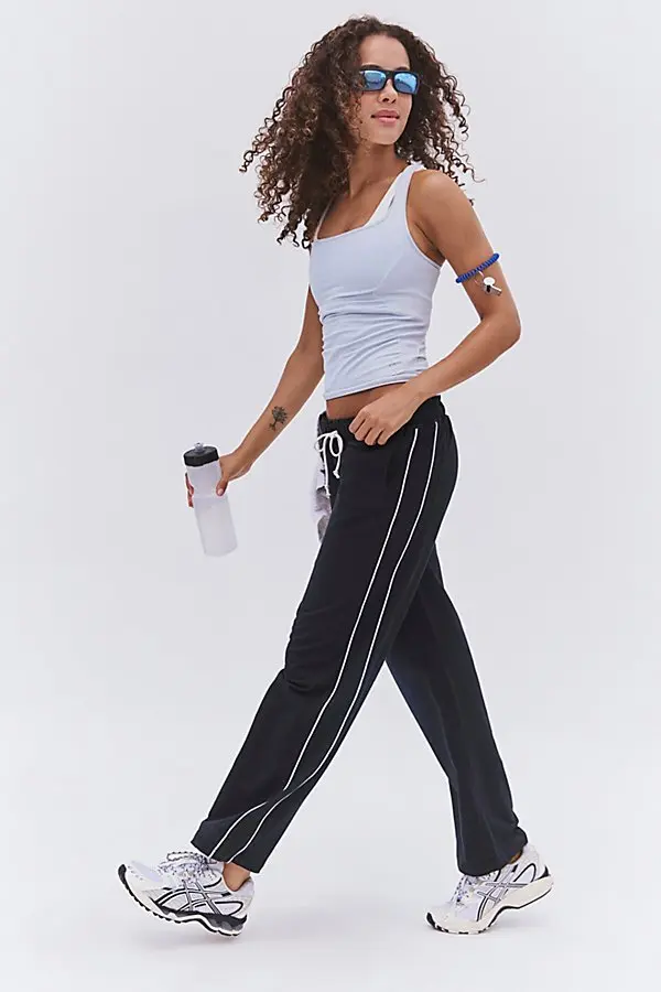Free People Down Low Track Pants - Black Combo